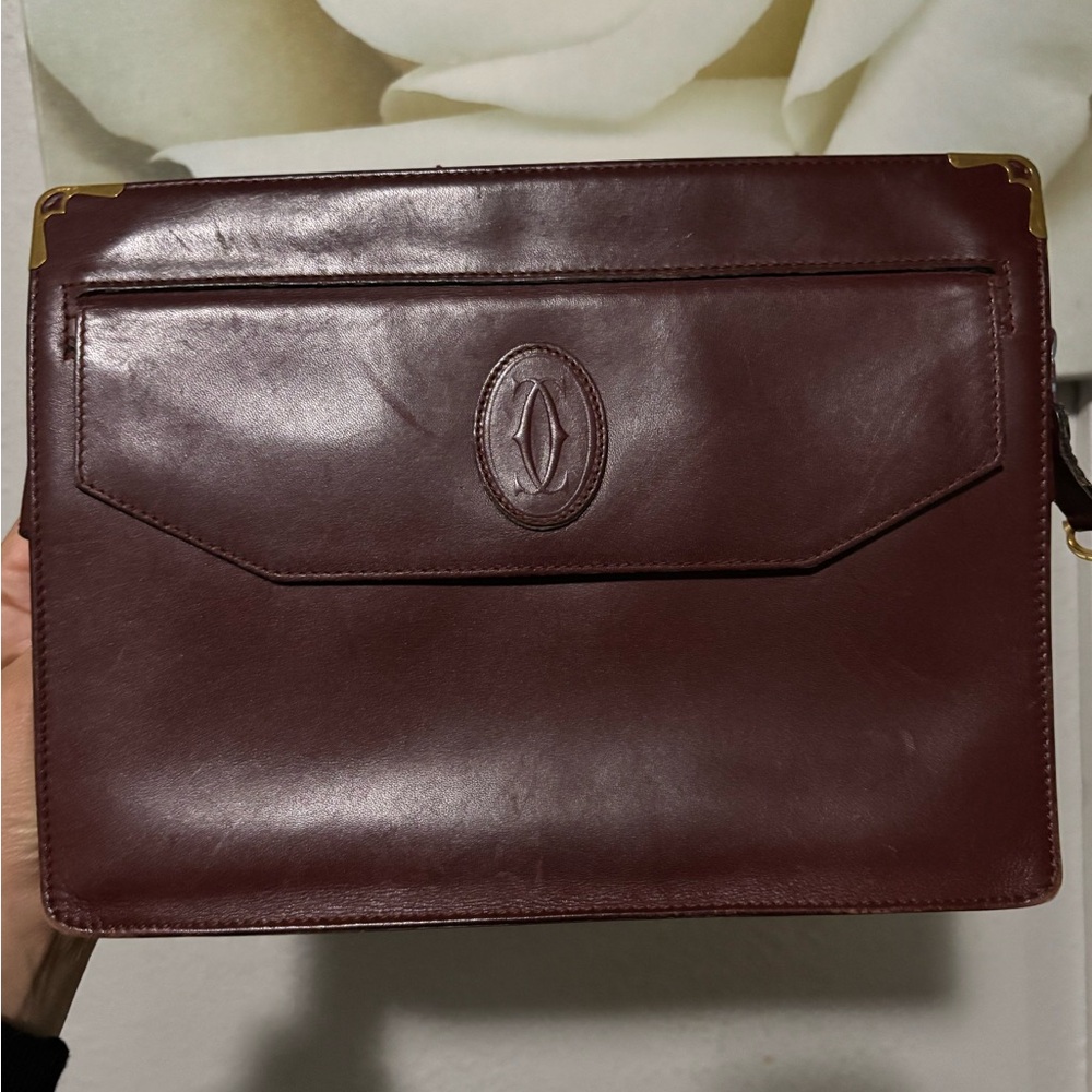 Cartier Red Must De Cartier Leather Clutch Bag - Gem